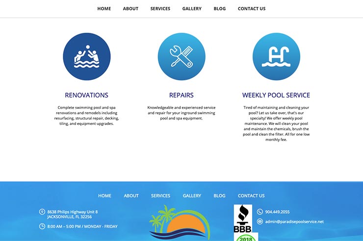 Website Makeover: Paradise Pool Service - Oyova Software